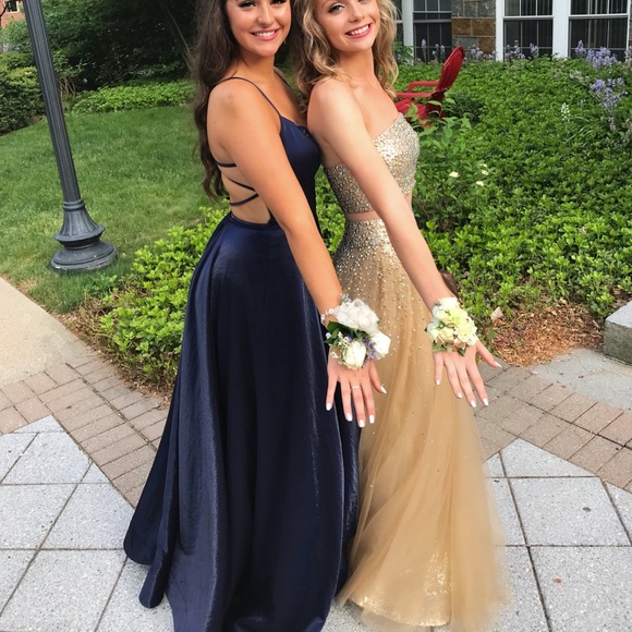 La Femme | Dresses | Two Piece Gold Dress | Poshmark